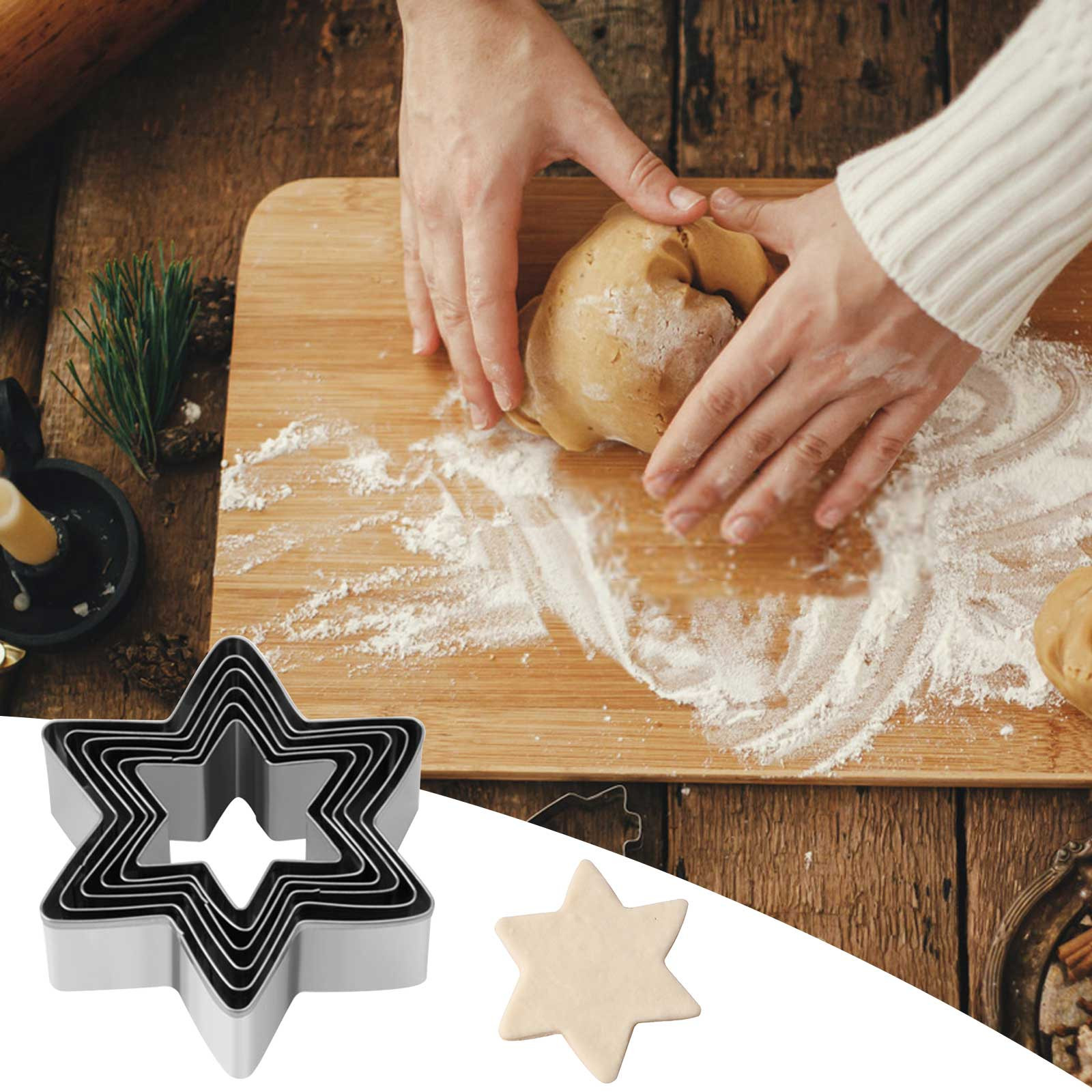 6PCS Star Cookies Cutter, Star Cookies Cutters Multiple Sizes, Cutter ...