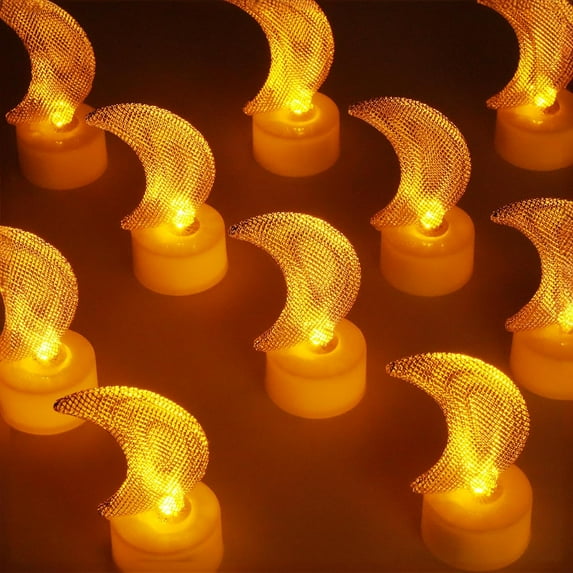 6PCS Star Tea Lights Candles(Ironwork), LED Flameless Candles Battery ...
