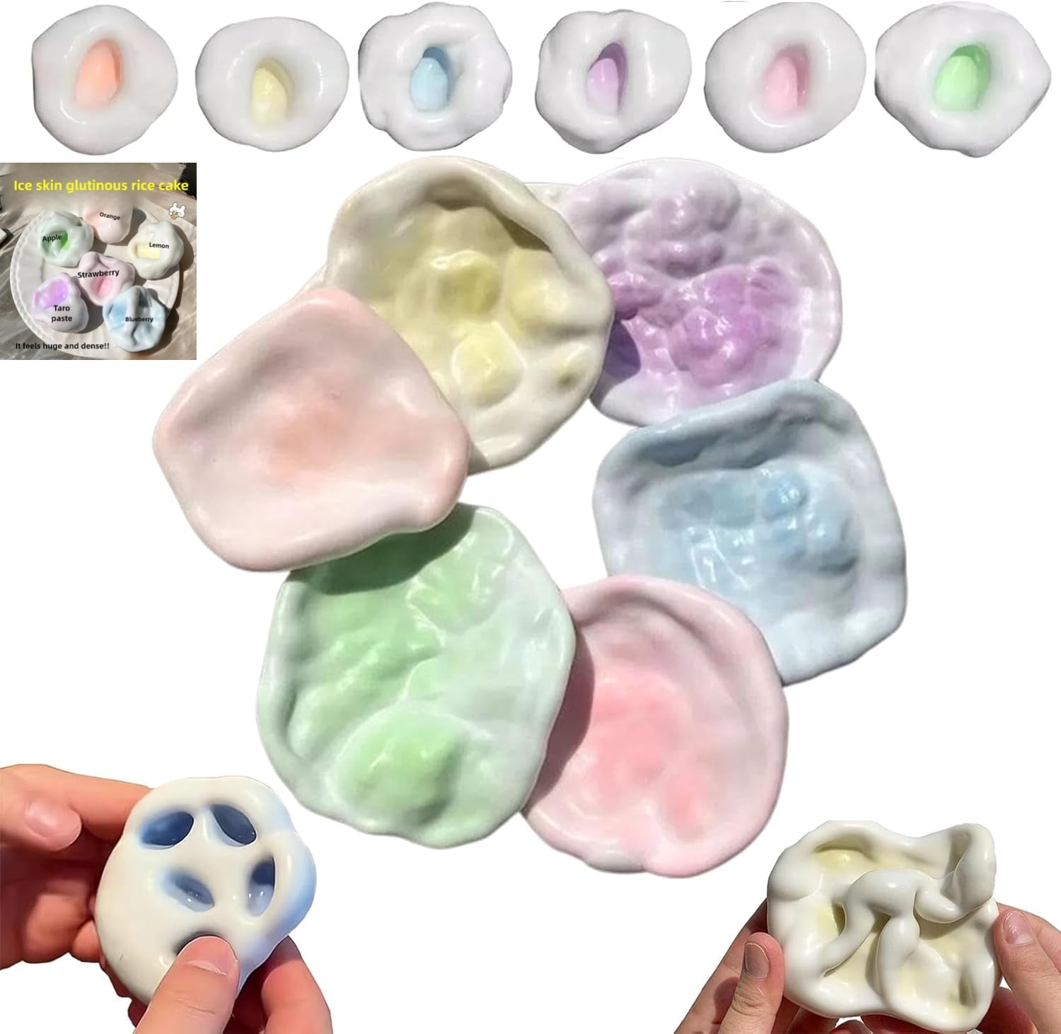 6PCS Stress Relief Sand Glutinous Balls, Squeeze Ball Toy, Vacuum ...