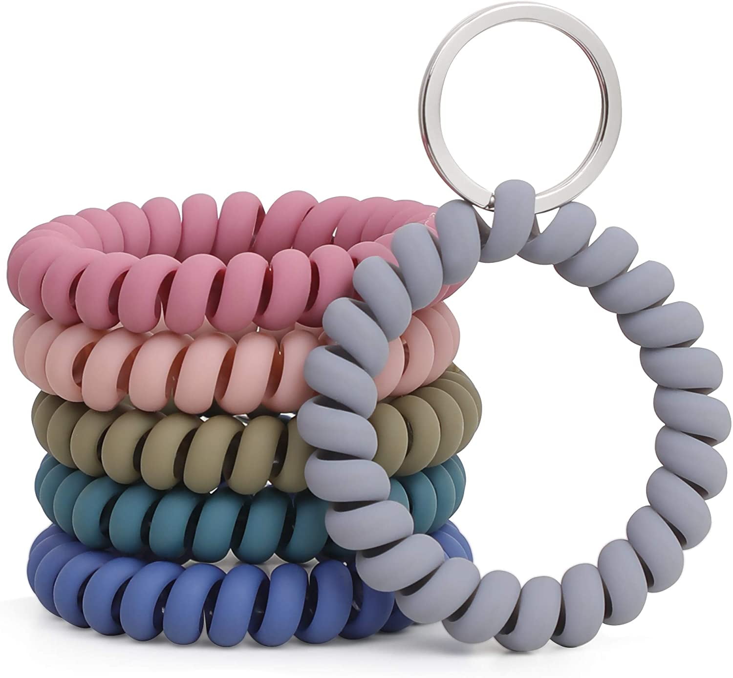 6PCS Stretchable Wristband Wristlet Keychain Wrist Key Chain Wristlet ...