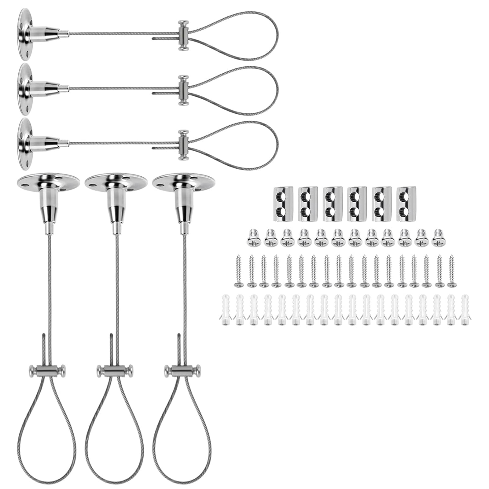 6PCS Strong Adjustable Shower Curtain Rod Brackets Steel Ceiling Mount ...