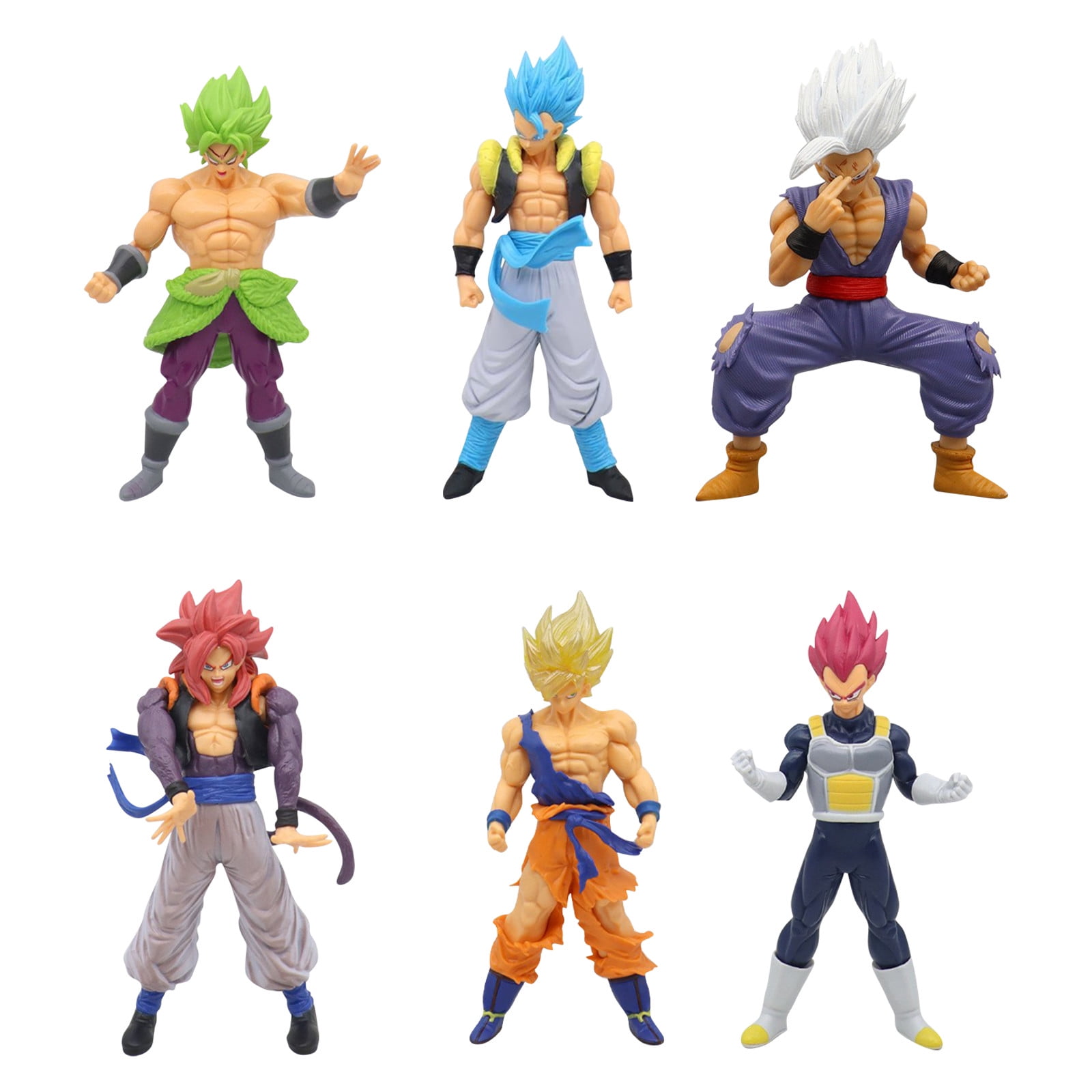 6PCS Super Saiyan Anime Action Figure,DBZ Set Inspired PVC Figures ...