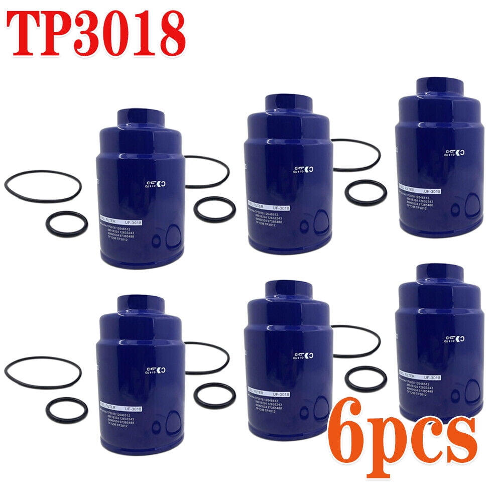 6PCS TP3018 6.6L Duramax Diesel Fuel Filter for 2001-2016 Chevy GMC ...