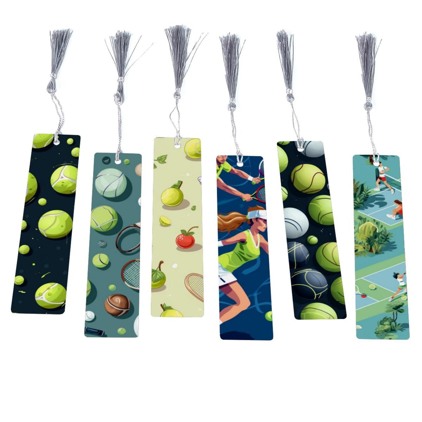 6PCS Tennis Ball Metal Bookmark with Tassels, Bronze Book Mark Retro ...