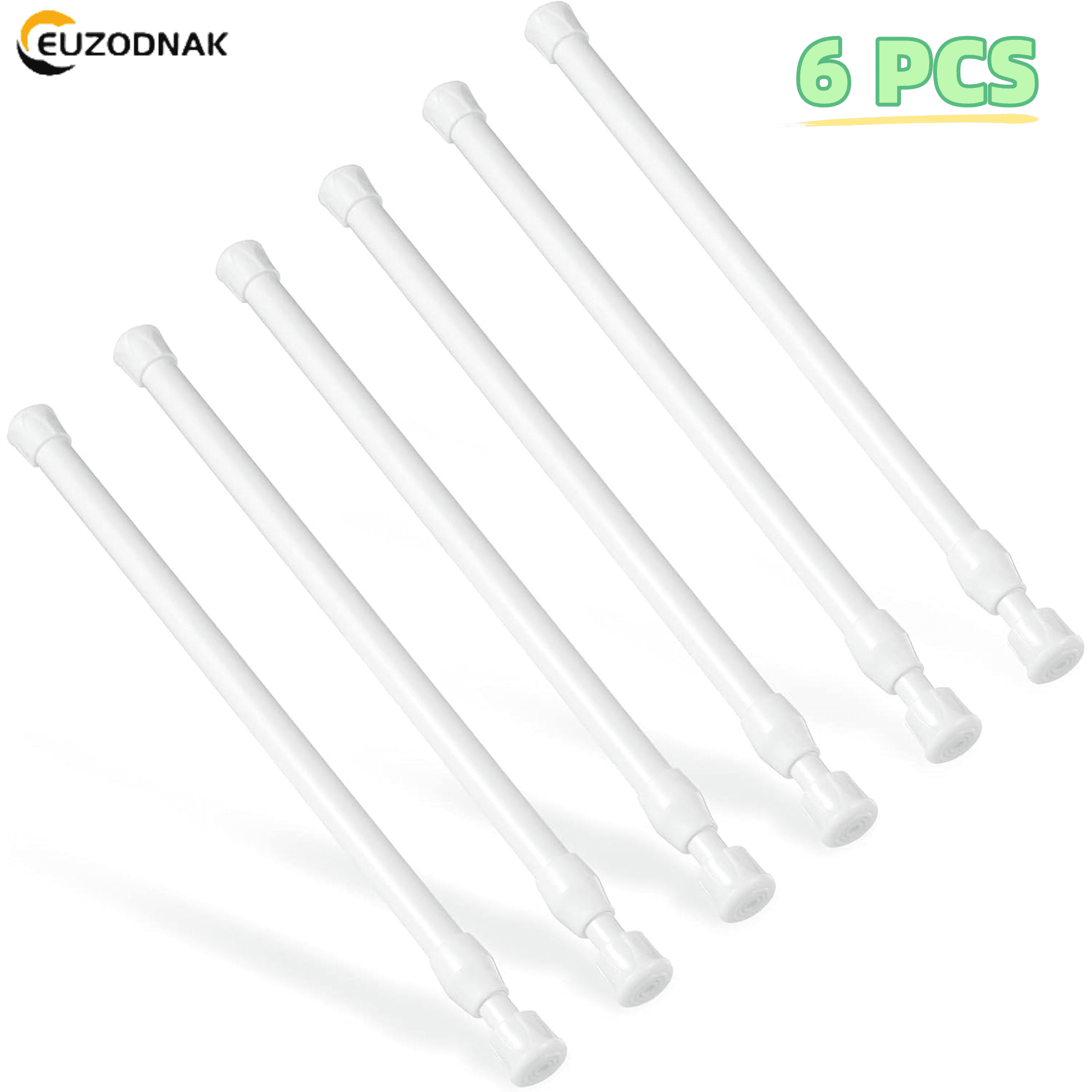 6PCS Tension Rod, EUZODNAK Small Tension Rods for Windows, No Drilling ...