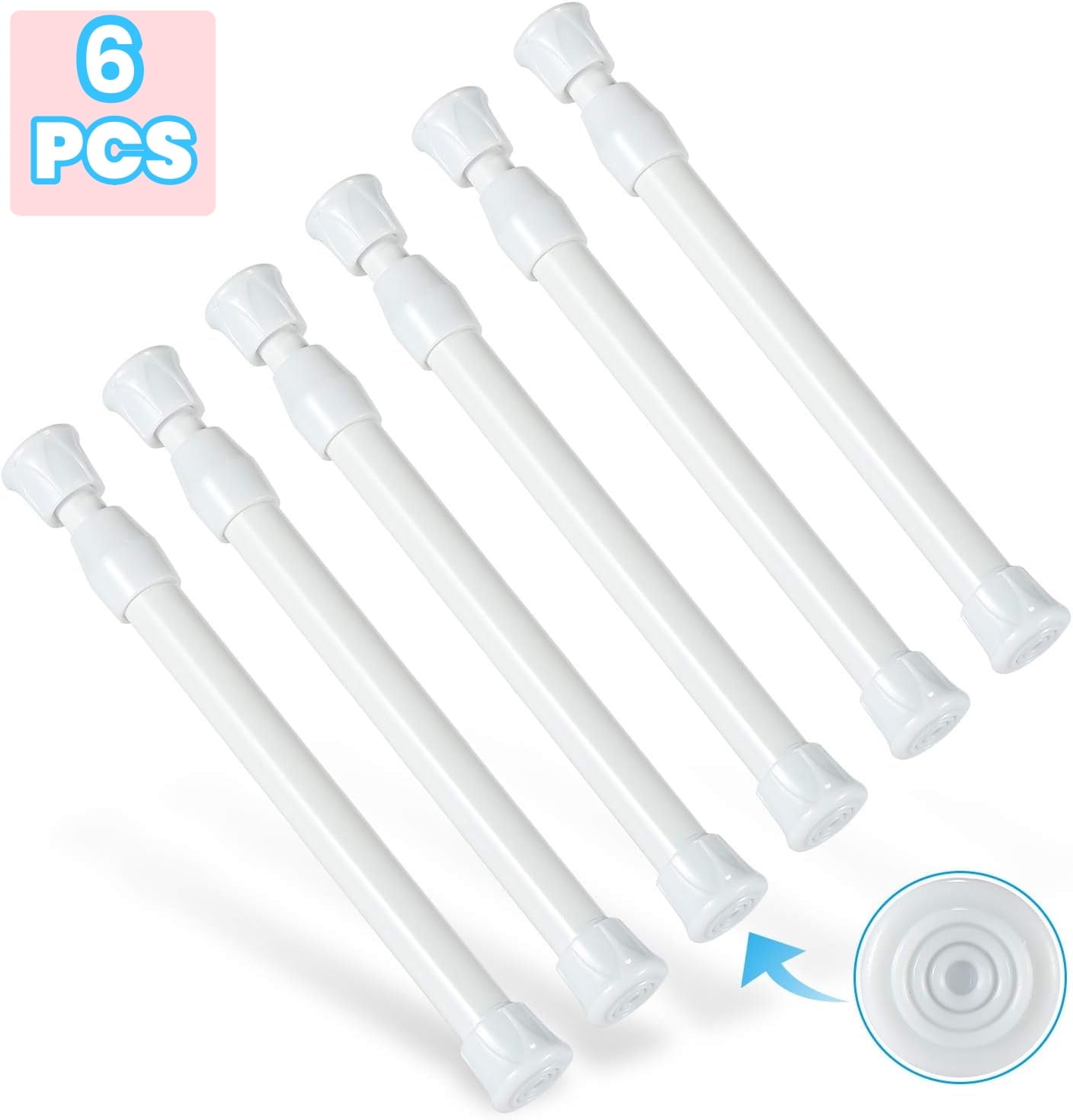 6PCS Tension Rod, BTEPSGA Small Tension Rods for Windows, No Drilling ...