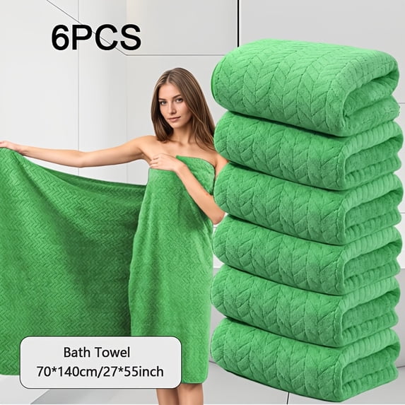 6PCS Thick Large Bath Towel Set, Quick-Dry Highly Absorbent, Perfect ...