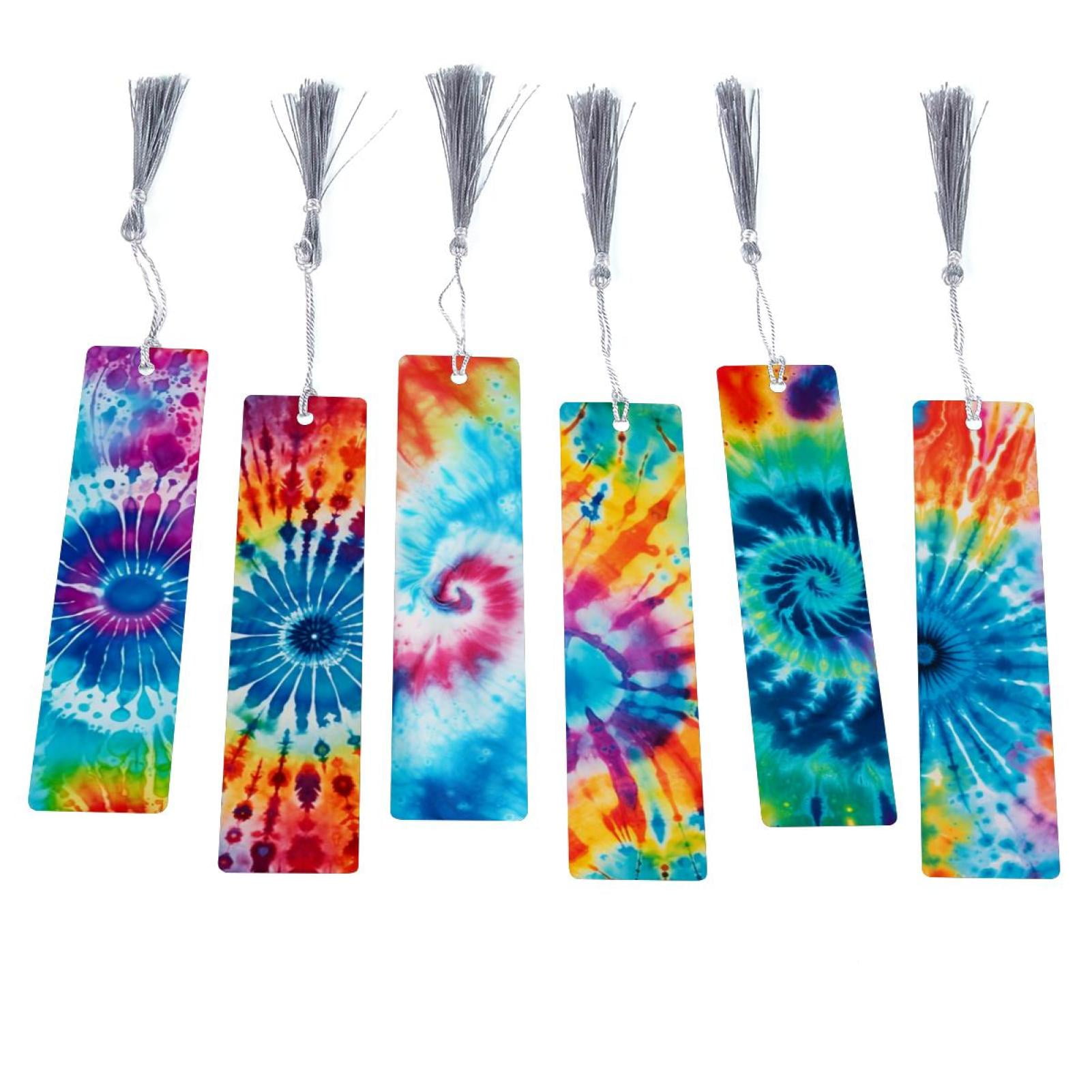 6PCS Tie-Dye Metal Bookmark with Tassels, Bronze Book Mark Retro ...