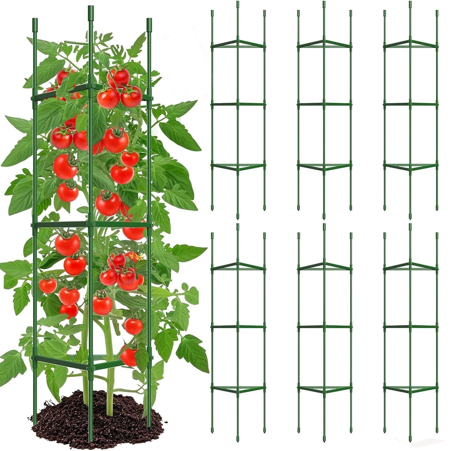 6PCS Tomato Cages for Garden, Tomato Trellis for Raised Garden Bed, 51. ...