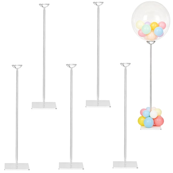 6PCS Transparent Acrylic Balloon Stand Kit, 23.62" Tall Reusable ...