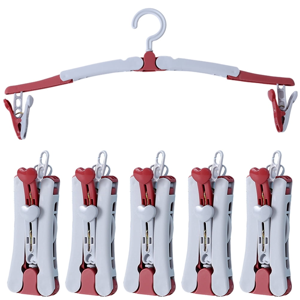 6PCS Travel Hangers Folding Clothes Hangers Clamp Type Drying Racks ...