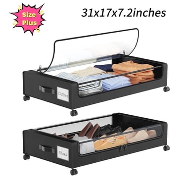 Livhil Strong Roller Under Bed Storage Box, 2Pack Containers with ...