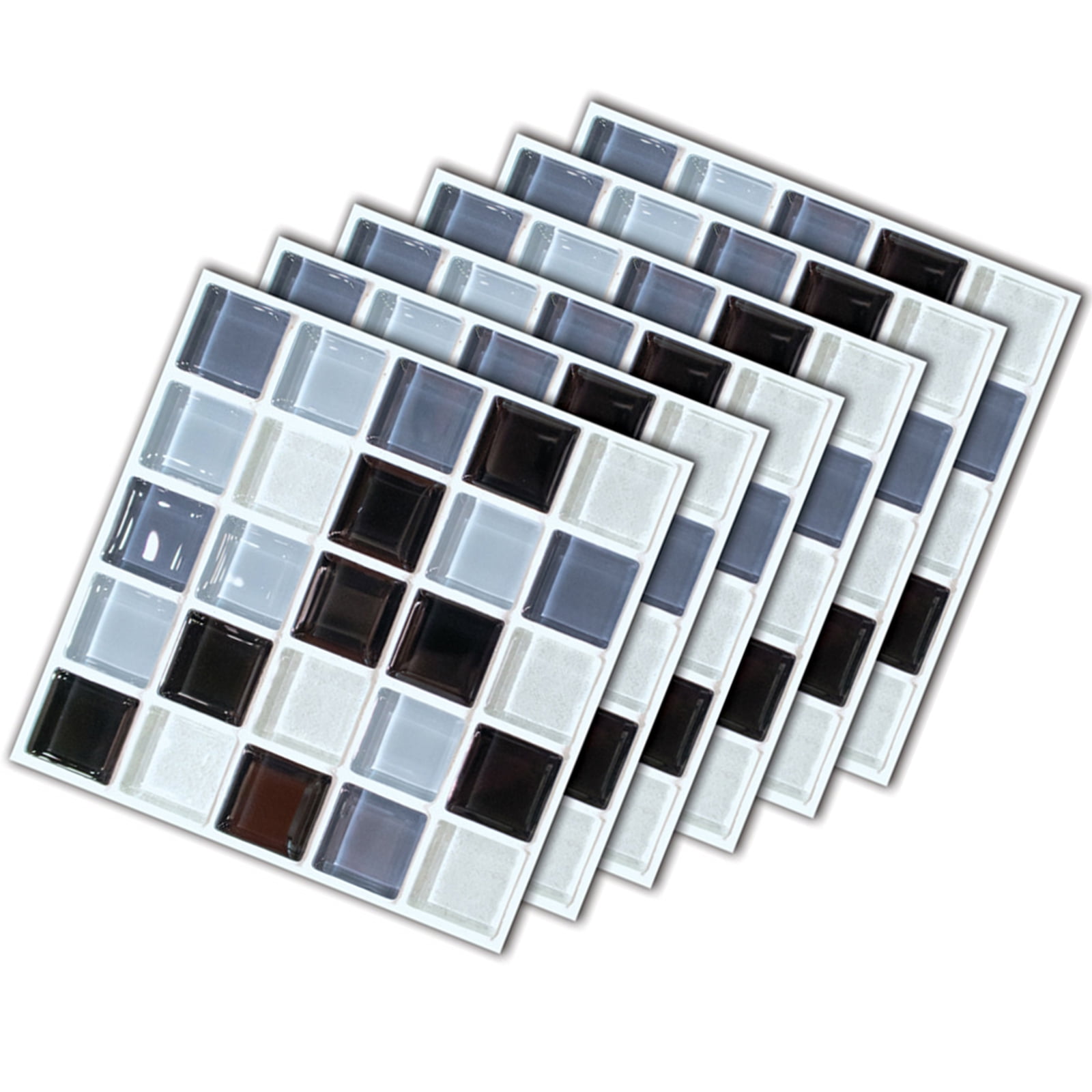 6PCS Wall Tile Stickers PVC Floor Decals For Bathroom Wall Kitchen Sink ...