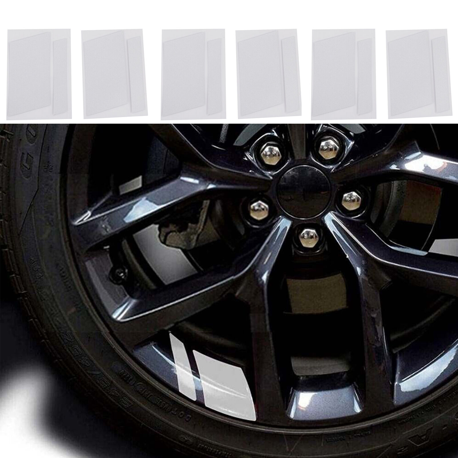 6PCS Wheel Rim Decal Stripes Car Stickers Automotive Decals Hash Stripe ...