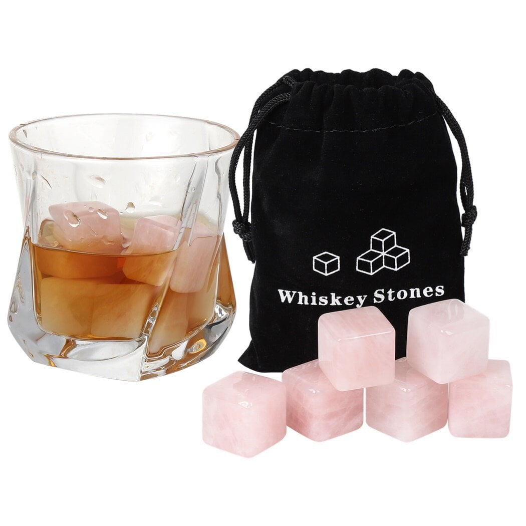 6PCS Whiskey Stones, Chilling Stones with Velvet Pouch, Reusable Ice ...