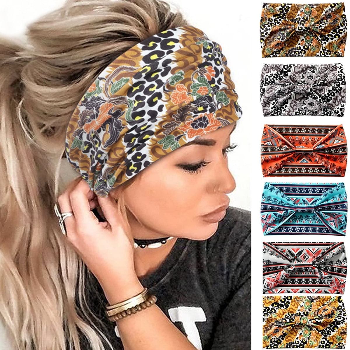 6PCS Wide Headbands for Women Extra Large Head Wrap Fashion Head Bands ...