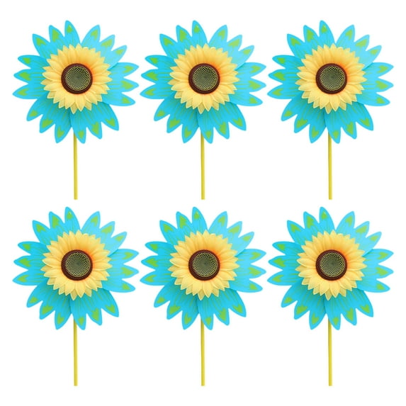 6PCS Windmills Set Sun Flower Pinwheel Lawns Home Backyard Party ...