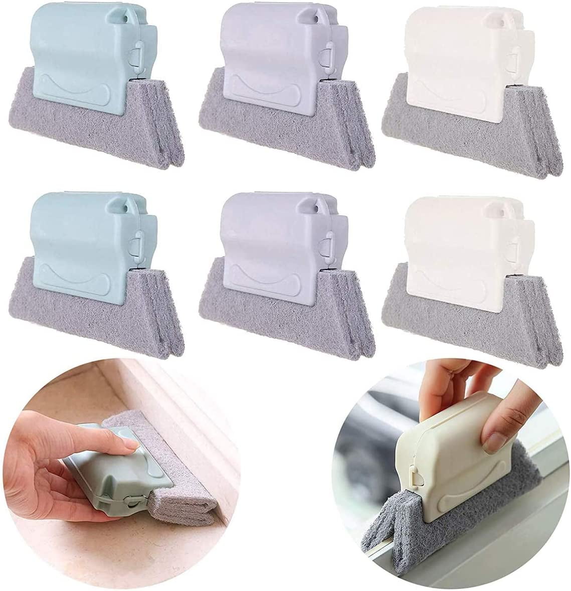 6PCS Window Groove Cleaning Brush,Creative Hand-held Crevice Cleaner ...