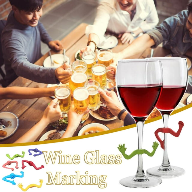 6pcs Wine Glass Markers Glass Creative Cup Silica 6pc Cup Pendant Recognizer And Label Wine Gel