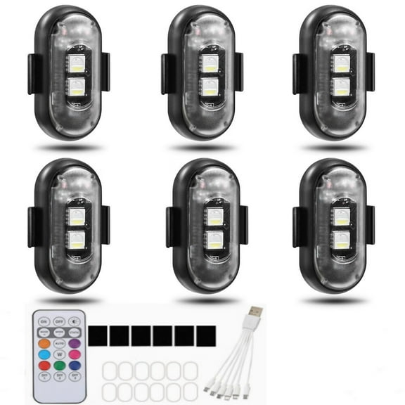 ZZERHUOO Wireless RGB LED Lights With Remote Control 8 Colors 10 Modes ...
