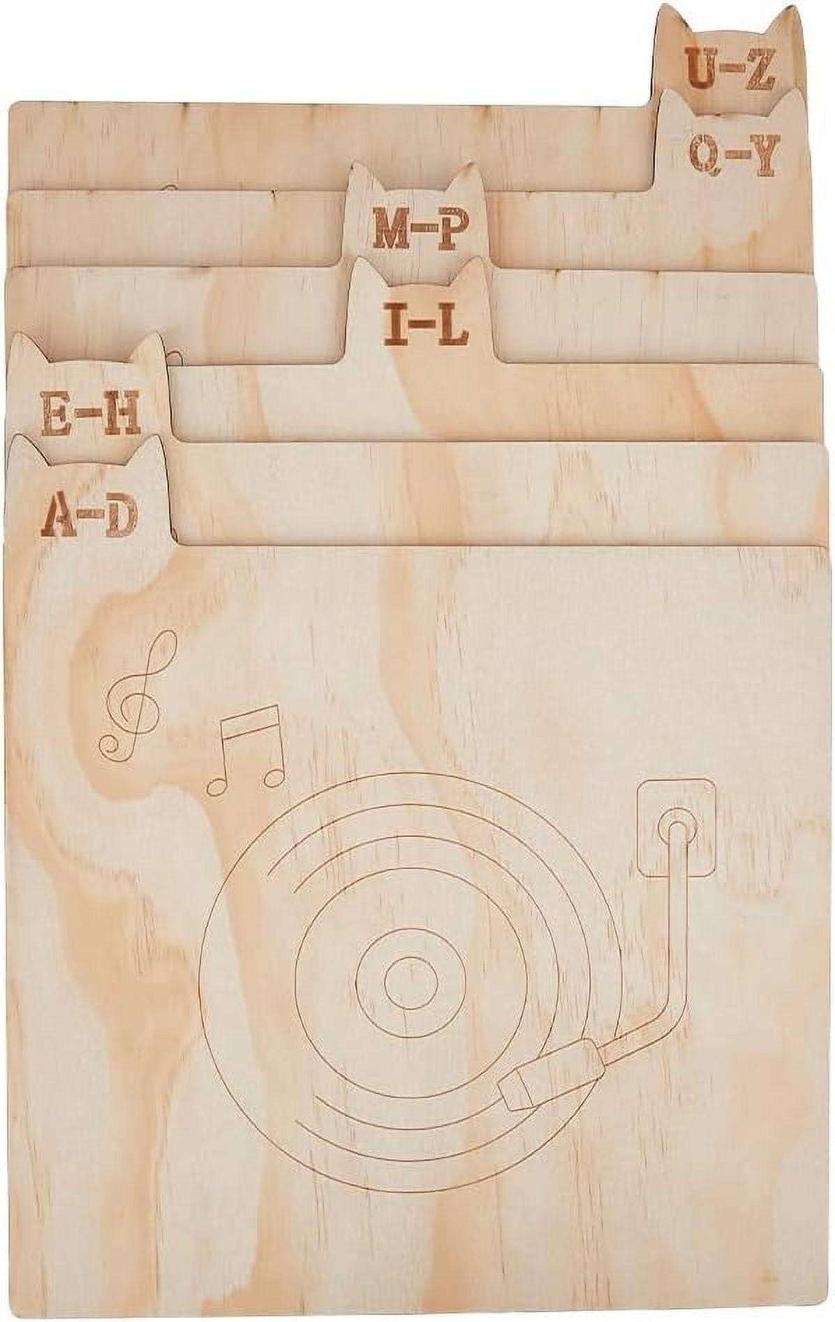 6PCS Wooden A-Z Record Divider Cat Shape Record Sorting Label Board ...