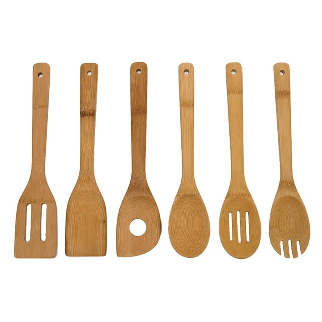 6PCS Wooden Spoons for Reusable Wood Kitchen Utensils Set Tools ...