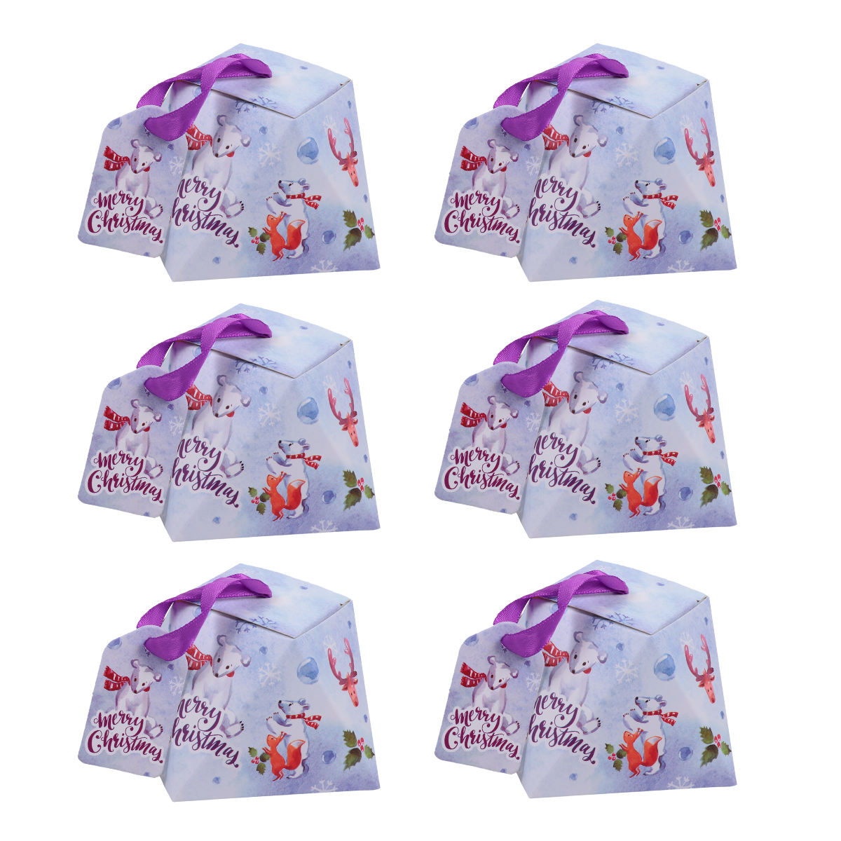 6PCS Xmas Gift Treat Boxes Candy Paper Box For Wedding Xmas Festival ...