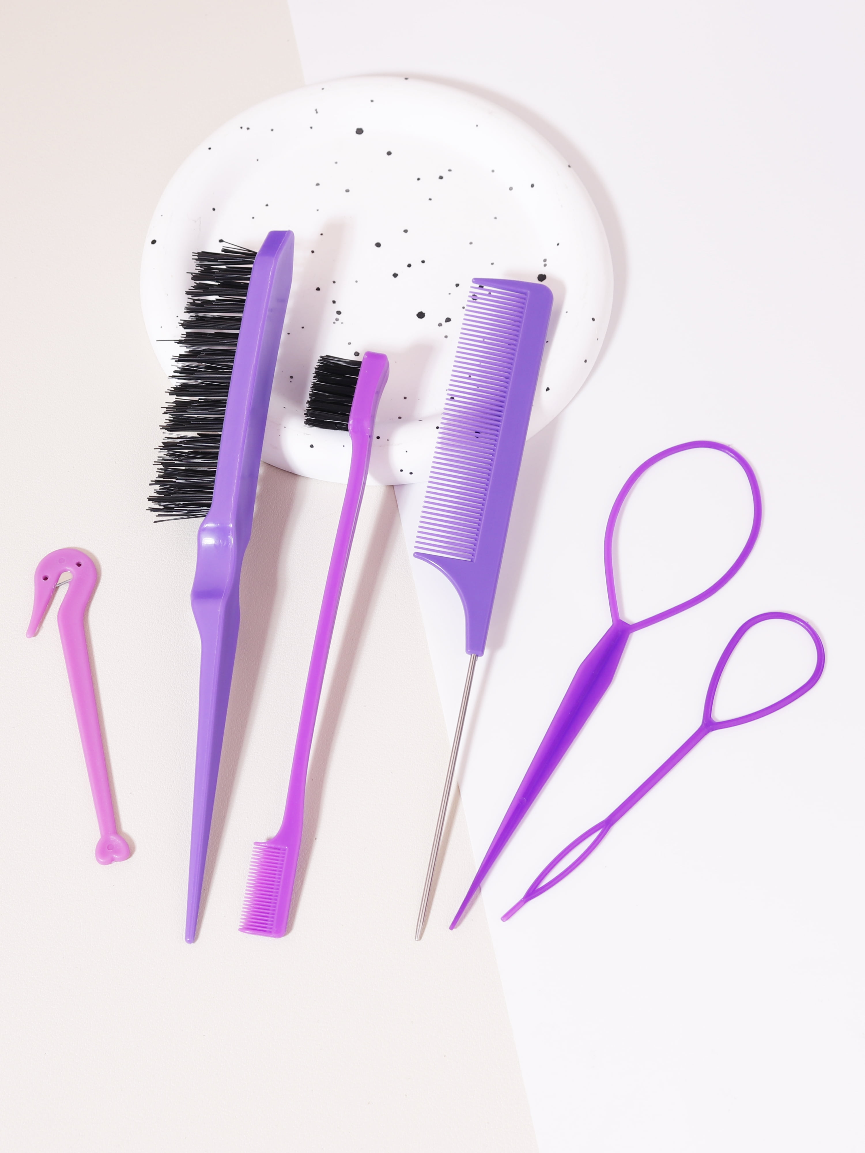 6PCS hair styling comb set, comb, pointed tail comb edge brush, hair ...