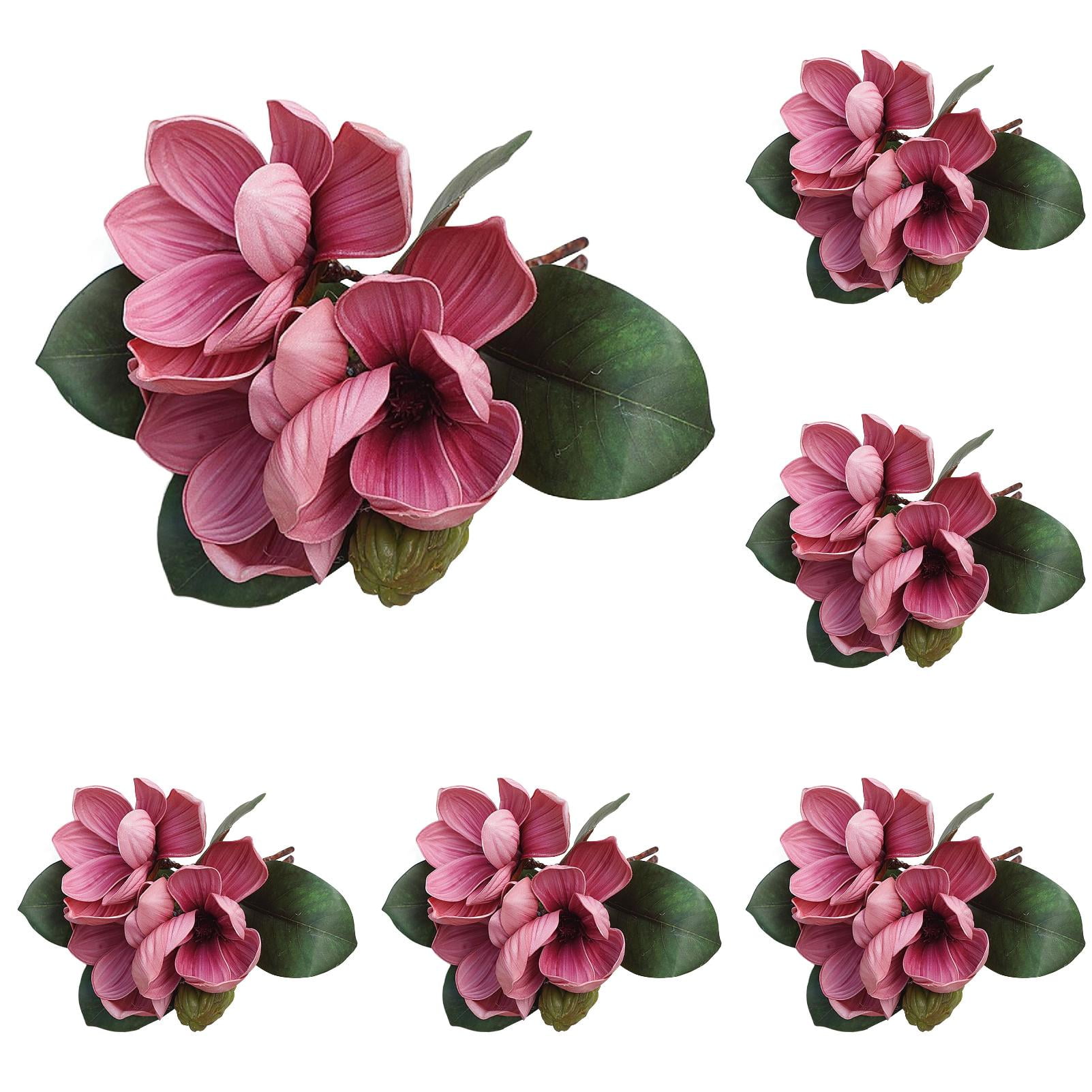 6PCSArtificial Magnolia Flowers - Realistic White Magnolia Stems for ...