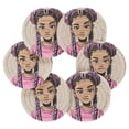 6PCs Round Coasters Set Heat Resistant Washable Kitchen Table ...