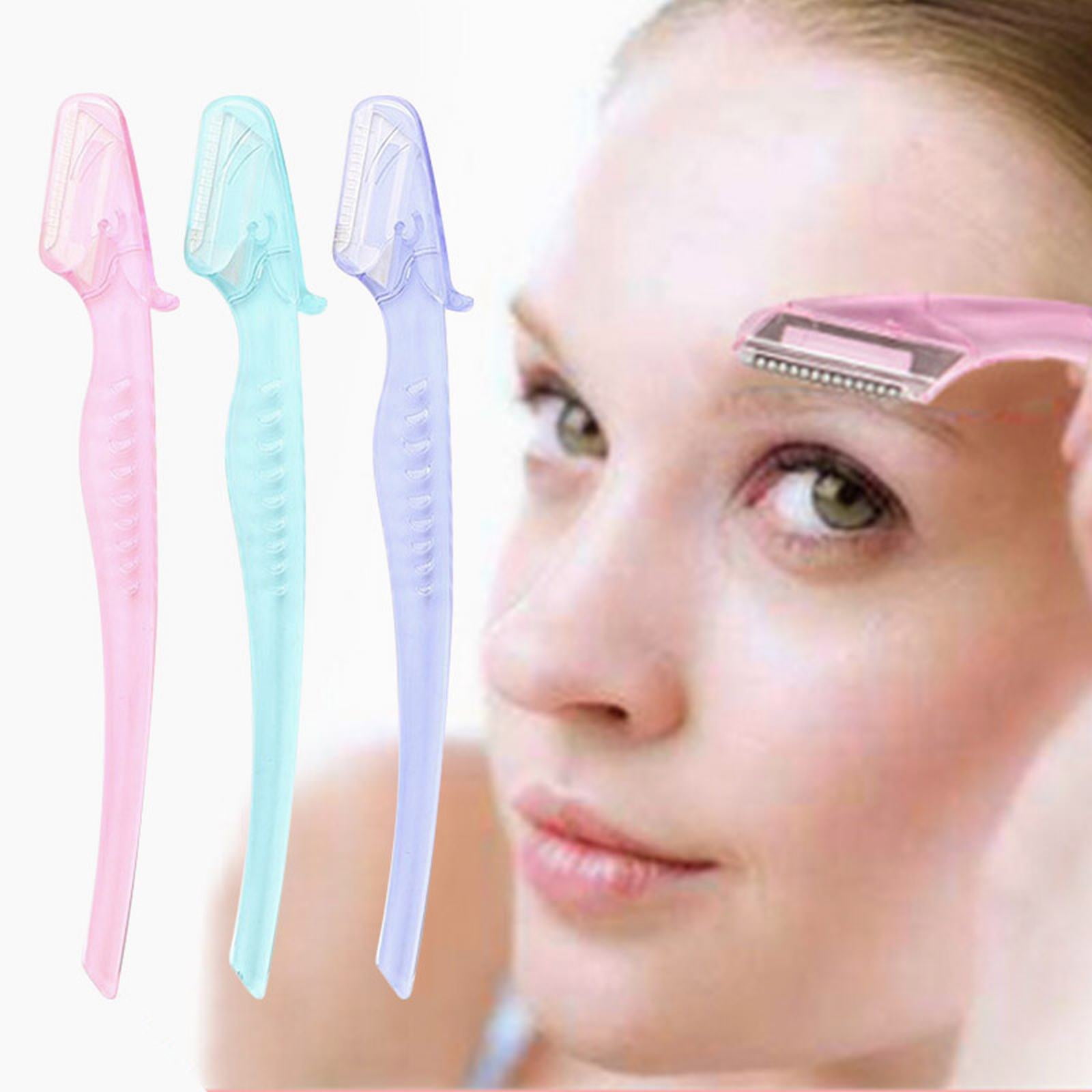 6PCs Takeaway Eyebrow Shaver Eyebrow Trimming Portable Facial Hair Retainer Sets Face Roller Oil ...