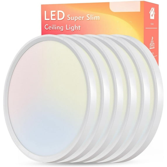 6PK 15.8 Inch Ceiling Light Flush Mount, 34W, 3060LM, 3000K/4000K/6000K ...