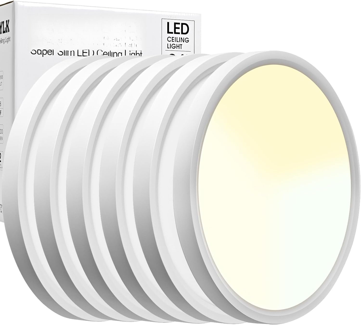 6PK 15.8 inch Flush Mount Ceiling Light Fixture,36W Slim Ceiling Light ...