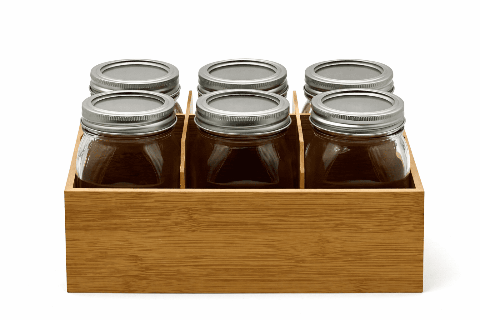 6PK 16OZ CANNING JARS WITH ENGRAVED WOODEN CRATE - CLEAR - Walmart.com