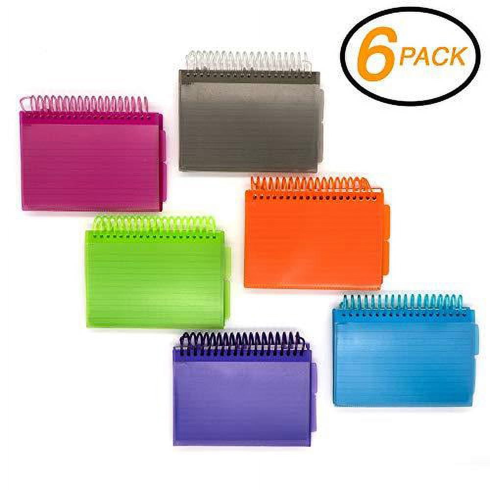 6PK 50 Ct. View Poly Spiral Bound Ruled White Index Card 3â€ x5â€ -2 ...