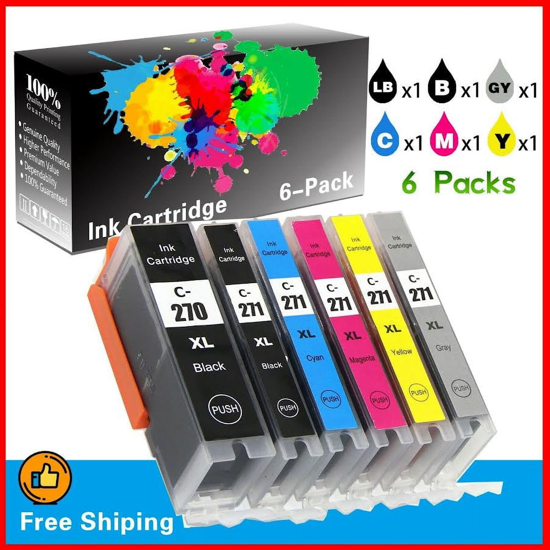 Generic Brand, 6PK High-Yield Ink Cartridge, Canon Compatible, PGI270XL ...