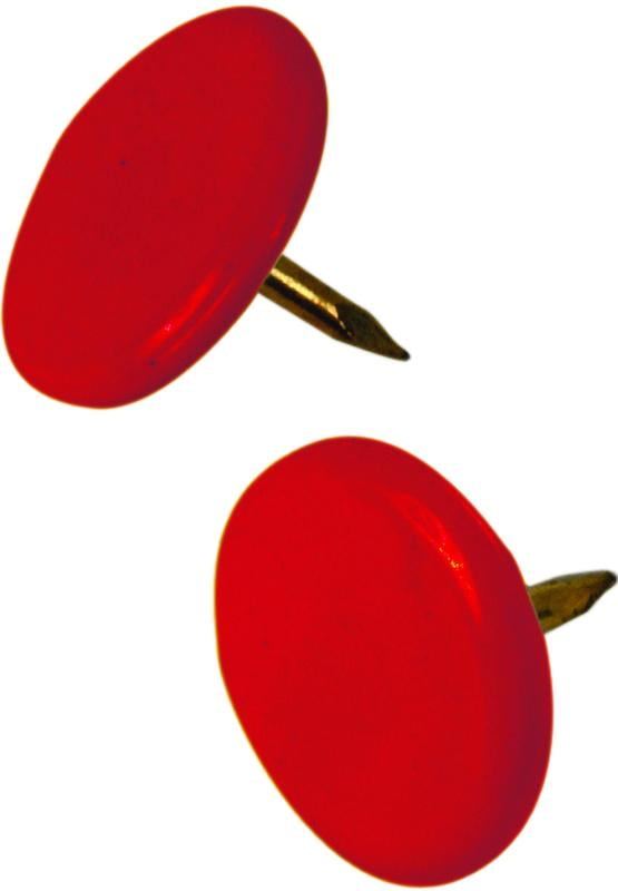 6PK Hillman 122673 Thumb Tacks 5/16 Inch Head By 3/8 Inch Depth Red 40 ...