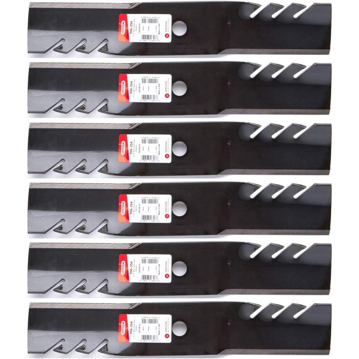 6PK Oregon 596-354 G5 Gator Blades for 48" John Deere M127500, M127673 ...