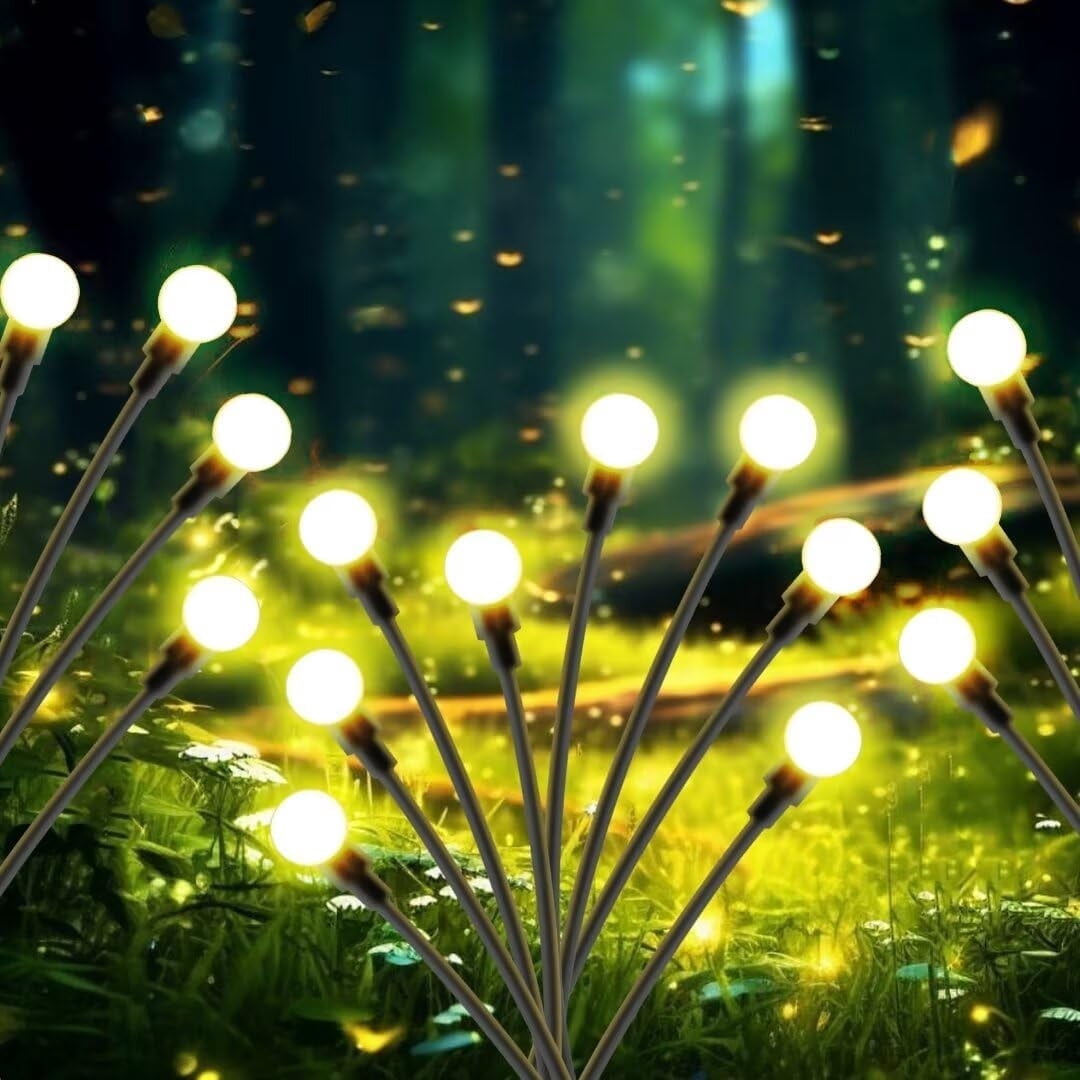 6 Pack Swaying Firefly Solar Powered Lights, Outdoor Solar Lights, LED ...