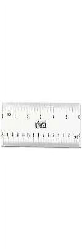 6PK UNV59025 Clear Plastic Ruler, Standard/Metric, 6" Long, Clear, 2 ...