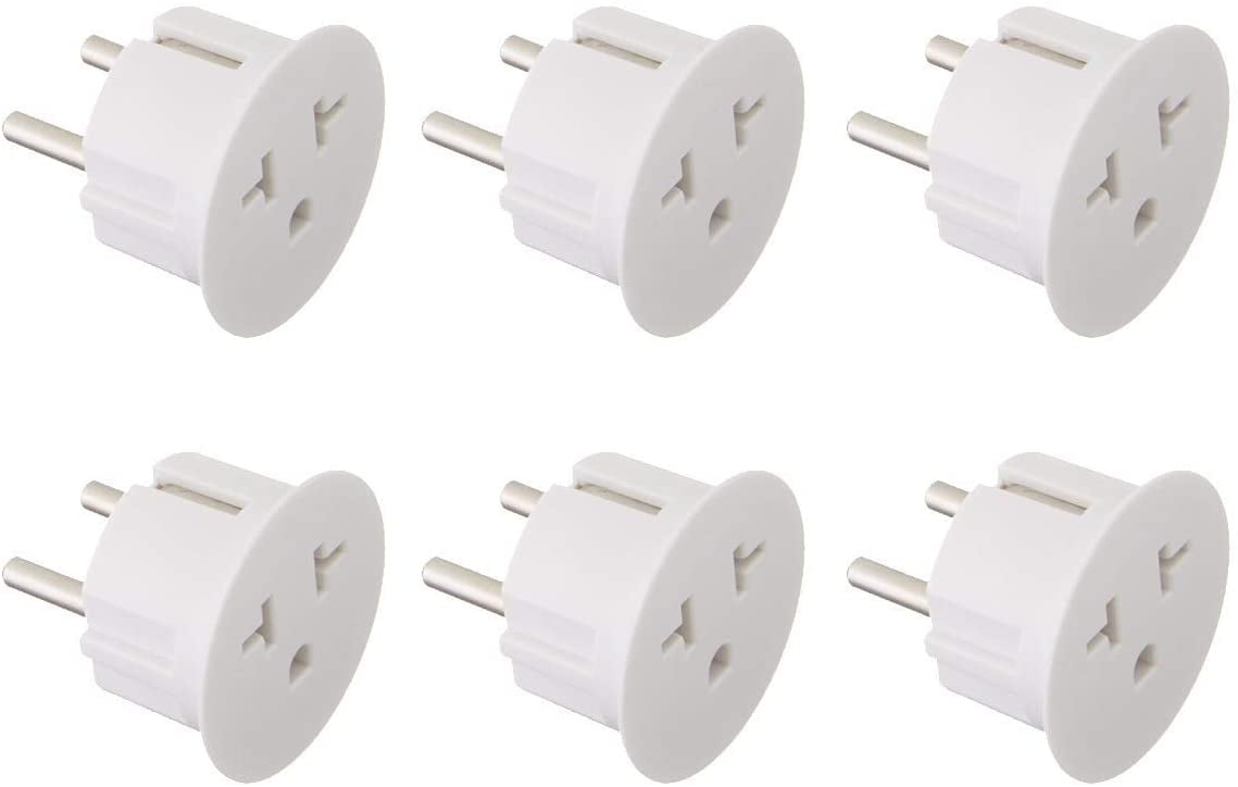 6PKSCHUKO Heavy Duty Grounded USA American to European German Schuko ...