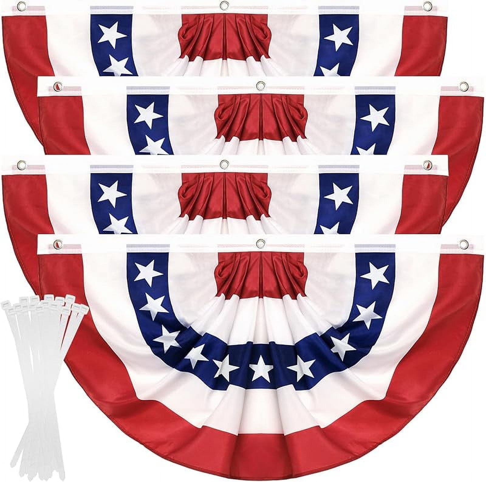 6Pack 1.5x3 FT American Pleated Fan Flag, American Flag Bunting for ...