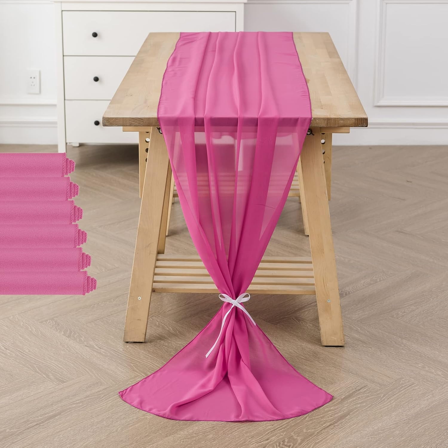 6Pack 10ft Chiffon Table Runner 29x120 Inch Sheer Romantic Table Runner ...
