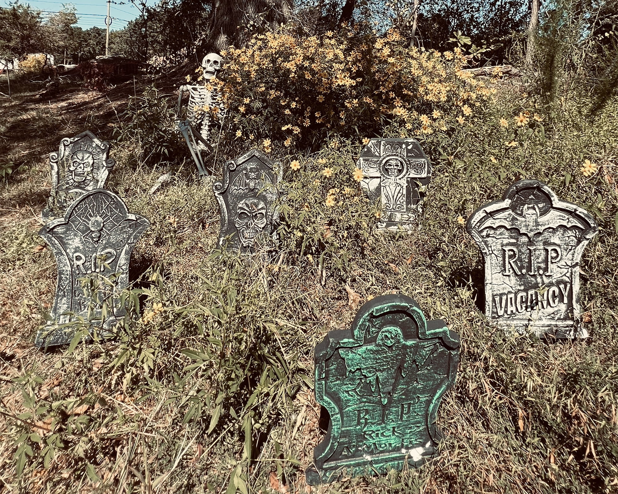 6Pack 12'' x 17'' Halloween Foam Graveyard Tombstone, Headstone with ...