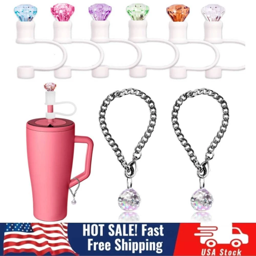 6Pack 12Mm Diamond Straw Cover Cap For Brumate Era 30&40 Oz Cup W/ 2 ...