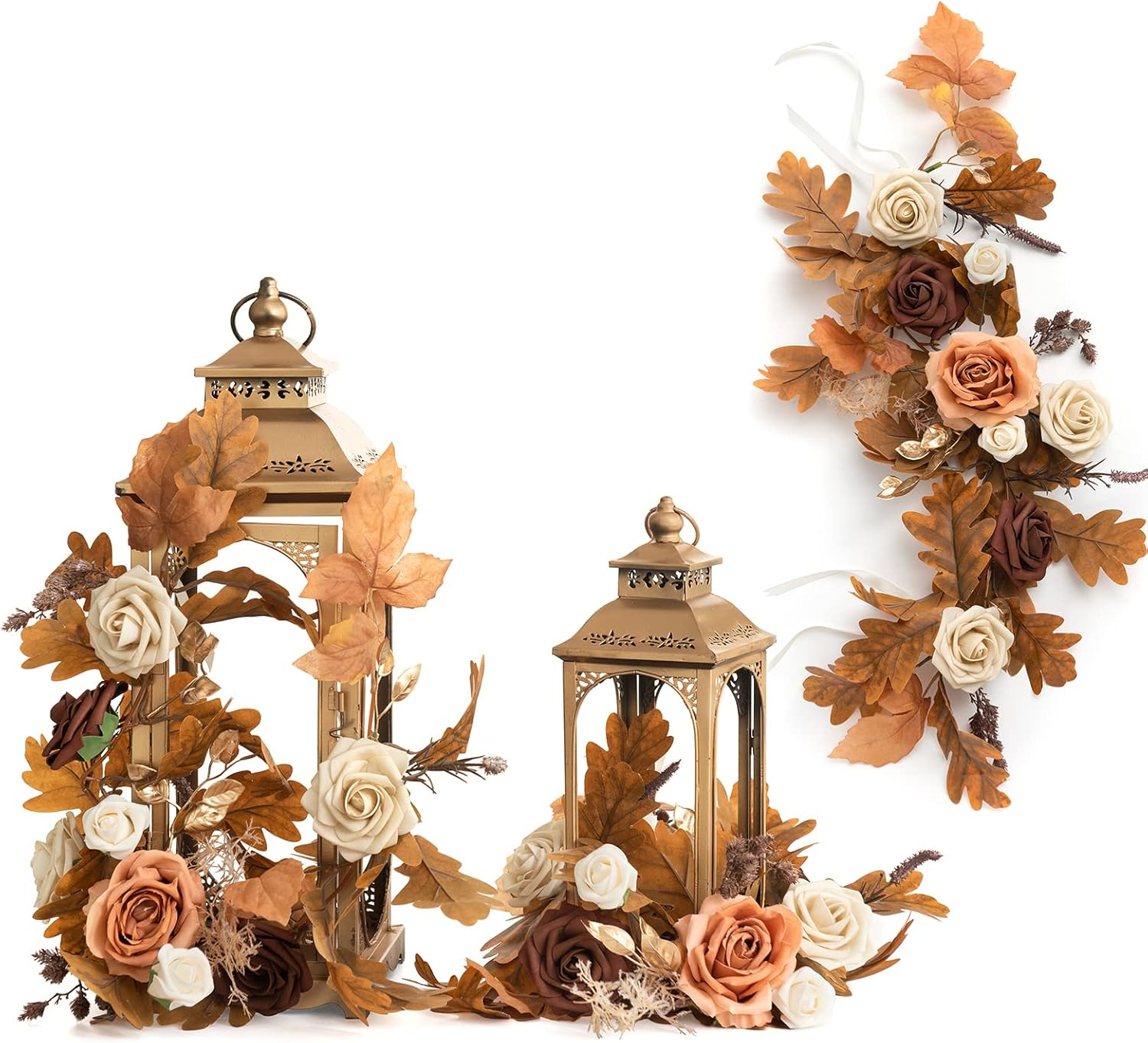 6Pack 2ft Artificial Flowers Garland Rust & Sepia Lantern Flower ...