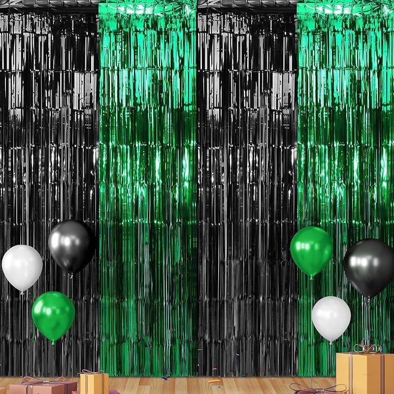 6Pack 3.3Ft x 6.6Ft Graduation Foil Fringe Curtain Backdrop Decorations ...