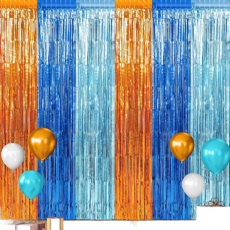 6Pack 3.3Ft x 6.6Ft Graduation Foil Fringe Curtain Backdrop Decorations ...