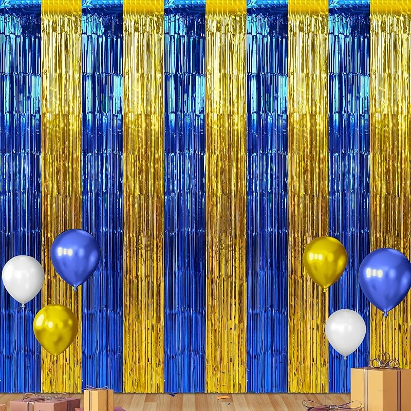 6Pack 3.3Ft x 6.6Ft Graduation Foil Fringe Curtain Backdrop Decorations ...