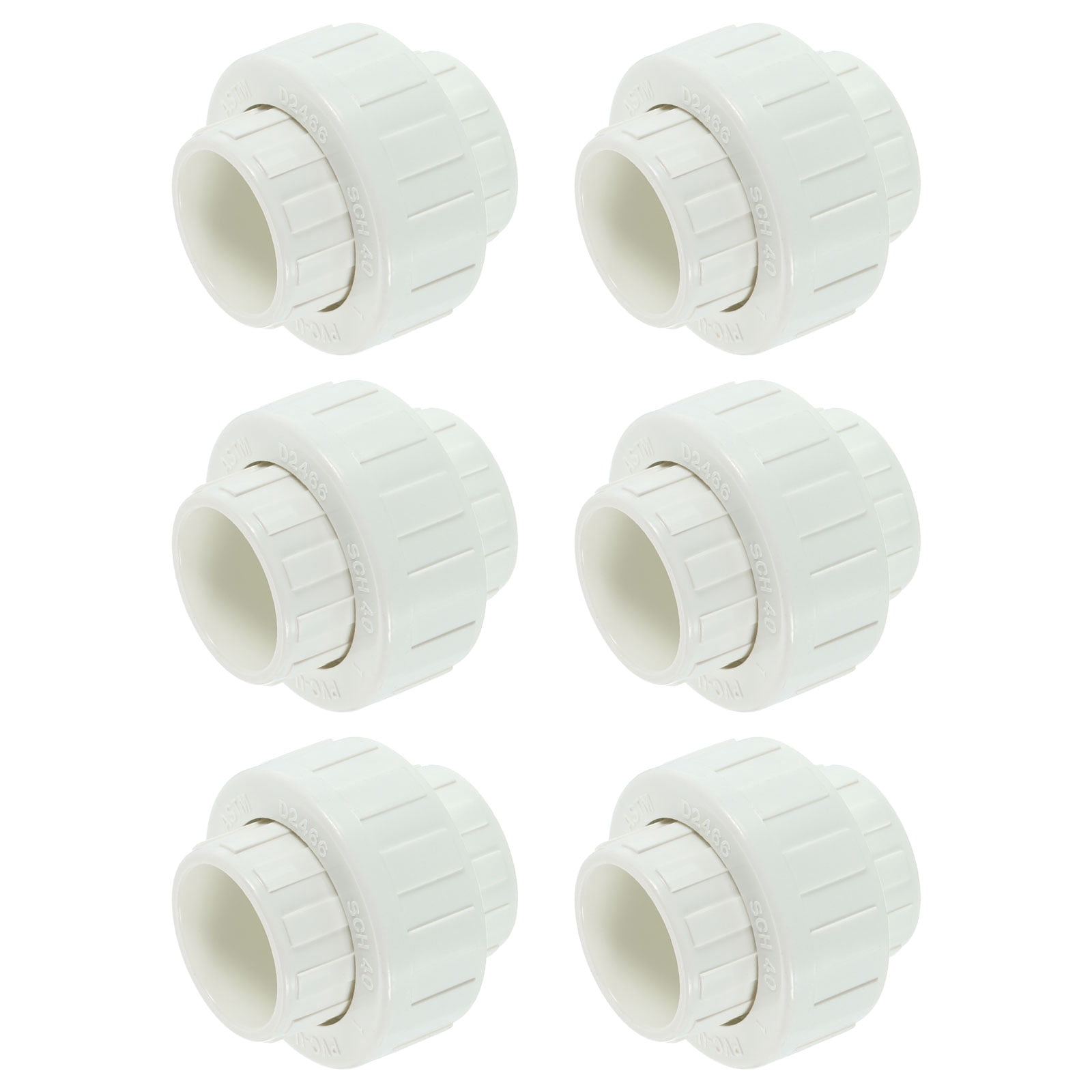 6Pack 3/4" UPVC Union Coupling Pipe Fitting (Socket x Socket), UPVC ...